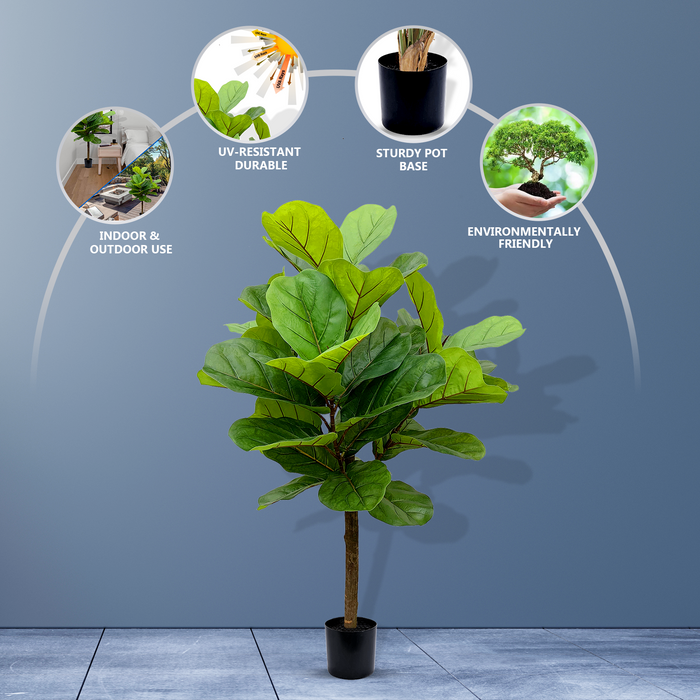 5Ft Fiddle Fig Tree - Artificial Plant — Brits Home Garden