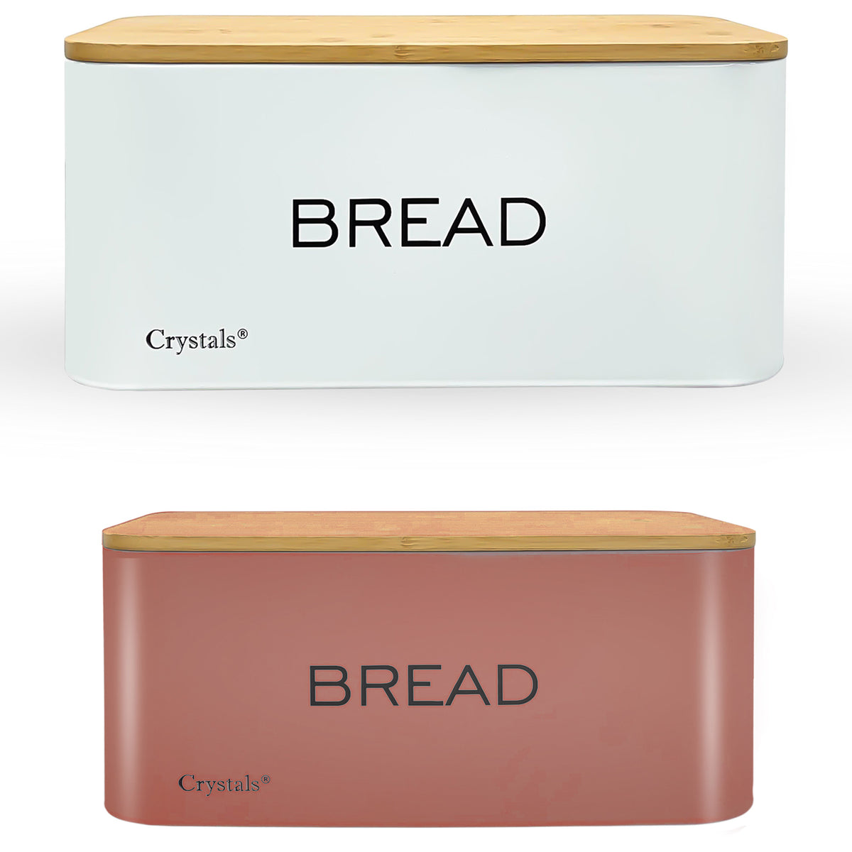 Breads and Buns Bin with Wooden Bamboo Lid — Brits Home Garden