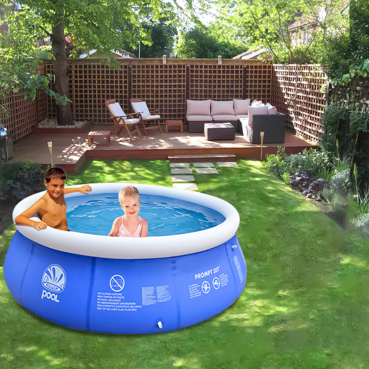 Large Paddling Pool Inflatable Round — Brits Home Garden